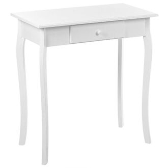 Beliani Console Blanche en mdf et Bois de Pin &agrave; 1 Tiroir Moderne Bureau El&eacute;gant Albia