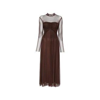 Twinset Midi Robes - Femme - Robes - Brun - Taille: 38 FR