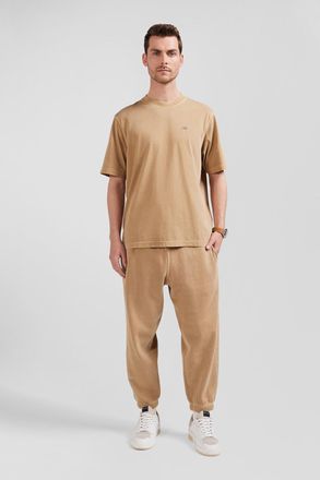 Eden Park T-shirt Manches Courtes Unisexe En Coton Surteint Uni Noisette Coupe Oversized