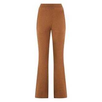Alberta Ferretti Elegante Palazzo-Hose mit hohem Bund - - Trousers - Damen - Braun - L