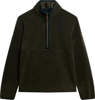 Superdry Damen Estate Fleecejacke mit halblangem Reißverschluss Surplus Goods Olivgrün 36