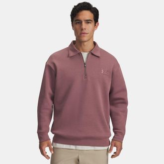 Under Armour Icon Fleece Oberteil mit Zip und Kragen f&uuml;r Herren Maroon Mist / Maroon Mist S