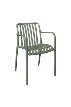 ambia GARDEN Stapelsessel, Gr&uuml;n, Kunststoff, Rundrohr, 55x81x57 cm, stapelbar, inklusive Armlehnen, Gartenm&ouml;bel, Gartenst&uuml;hle, Gartenst&uuml;hle stapelbar