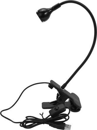 RAGUSO Flexibles Schwanenhals-Leselicht USB-LED-Clip-On-Lampe Tisch Computer-Clip-Lampe Kaltweiß 1W(Schwarz)