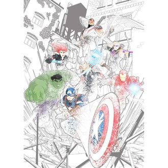 Komar Papier peint panoramique vintage & retro Avengers Attaque