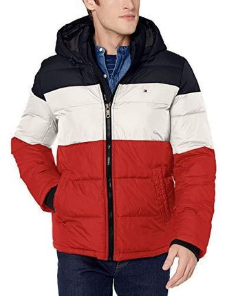 Tommy Hilfiger Doudoune à capuche pour homme en duvet synthétique, tailles standard et grandes tailles, X-Large