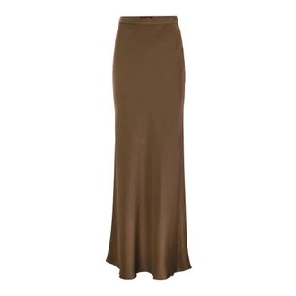Max Mara Femme, Jupes, Brun, Taille: 38 FR Rimini Flowing Satin Skirt