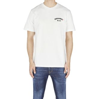 Dsquared2 Homme, Tops, Blanc, Taille: 2XL T-shirt Blanc Logo Relief