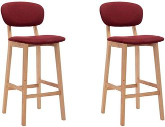 vidaXL Vidaxl - Tabourets de bar lot de 2 rouge bordeaux tissu
