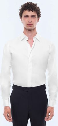 Fursac Chemise blanche en popeline de coton - Taille 37 - Homme