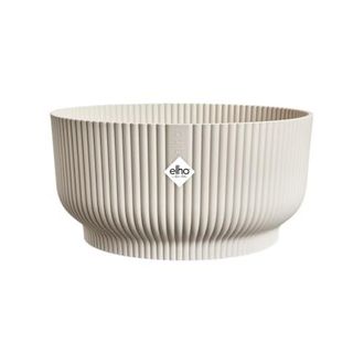 ELHO Vibes Fold Bowl 25 - Blumentopf für Innen - 100% recyceltes Plastik - Ø 24.9 x H 12.1 cm - Weiß/Leinenweiß