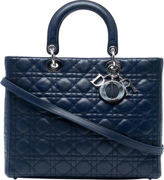 Dior Pre-owned Top Handle Leather Bag - - Pre-owned - Damen - Blau - ONE SIZE