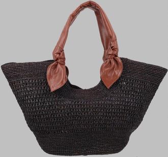 Hereu Womens Handbag Woven Raffia Brown Handbags Hand Bags