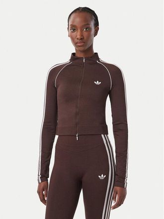 adidas Sweatshirt Essentials 3 Stripes Seamless Tracktop KX8418 Braun Slim Fit