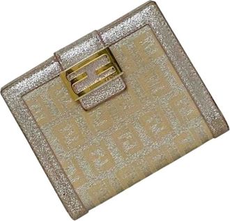 Fendi Portefeuille Bi-fold Pre-owned - Femme - Pre-owned - Beige - Taille: ONE Size