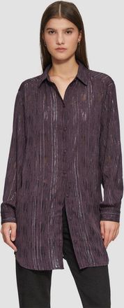 QS by s.Oliver Langarmbluse Bluse Leicht transparente Longbluse mit Glanzeffekten