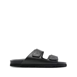 Palm Angels Homme, Chaussures, Noir, Taille: 39 EU Slides en Cuir avec Logo