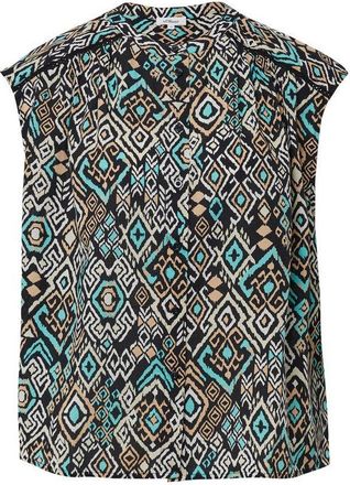 s.Oliver Blusentop Bluse Weites Blusentop mit Raffung und Spitzen-Detail