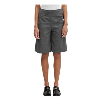 Ganni Shorts aus grauem Wollmelange - - Shorts - Damen - Grau - S