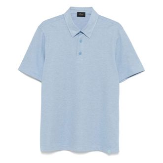 Brioni Piqu&eacute; Baumwoll-Poloshirt - - Tops - Herren - Blau - XL