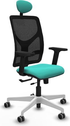 Piqueras y Crespo Schreibtischstuhl mit 2D-Armlehnen, h&ouml;henverstellbare Lendenwirbelst&uuml;tze und festes Kopfteil, ausgestattet mit Syncro/Traslack und Schneideschaum. Sch