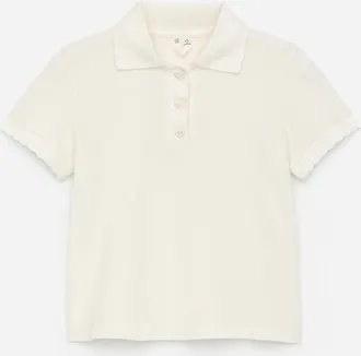 Arket Poloshirt Mit Bogenkante -Wei&szlig;