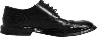 Dolce & Gabbana Schwarze Leder Wingtip Formelle Schuhe - - Shoes - Herren - Schwarzk - 42 EU