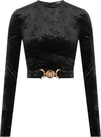 Versace Top court en velours froiss&eacute;