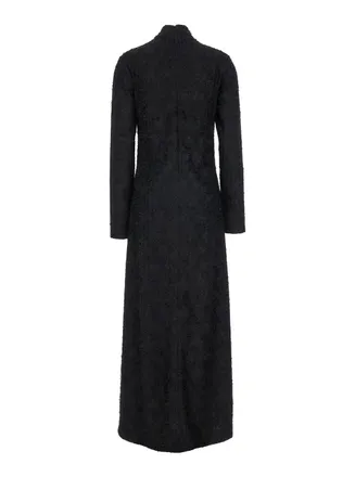 R&oacute;he Womens Black Turtleneck Dress With Fringes Polyester
