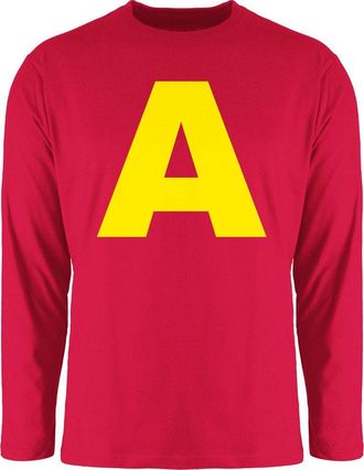 Shirtracer Rundhalsshirt Kostüm Buchstabe A Streifenhörnchen Chipmunk Alvin I Passend für Karne Karneval & Fasching