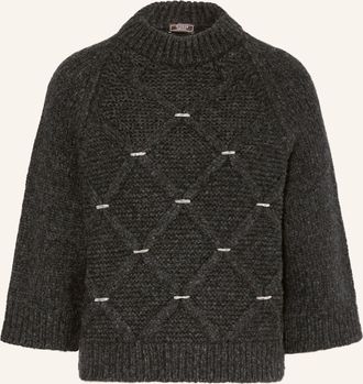 PESERICO Peserico Pullover Mit Alpaka Und Glitzergarn grau