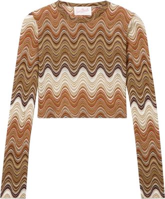 MC2 Saint Barth Femme, Pulls, Multicolore, Taille: 40 FR Rachel Sea Wave 18 Long Sleeve Shirt