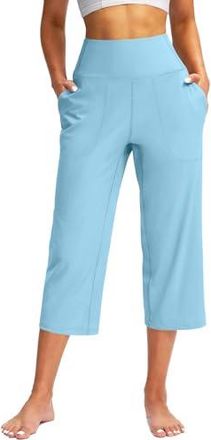 Generic Pantalon 3/4 Femme Taille éLastique, Pantalon Court Femme Été Pantacourt Fluide Jambe Pantalons de Jogging léger pour Femmes Pantalons de Longueur 3/4