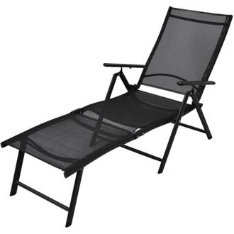 vidaXL Sonnenliege Klappbar Aluminium Schwarz vidaXL