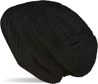 styleBREAKER Bonnet Unisexe avec Doublure en Laine Polaire, Unicolore Hiver, Bonnet uni 04024176, Couleur:Noir