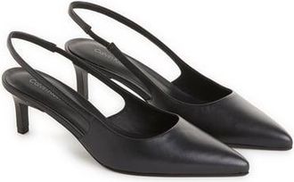 Calvin Klein Leder Slingback - Weiß