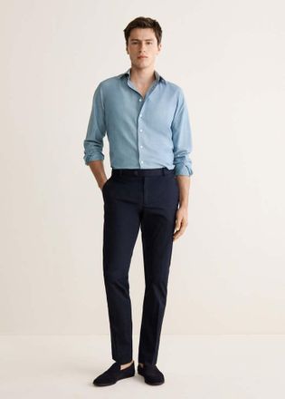 Mango Chemise slim fit 100 % coton bleu - Homme - XL - MANGO MAN