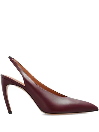 The Attico Womens Pumps Viper Burgundy Calf Leather High Heel Shoes