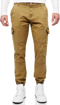 Indicode Herren August Cargohose aus Baumwolle mit 6 Taschen | Cargo Chino Hose f. M&auml;nner Amber, 3XL
