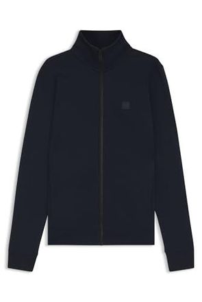 BOSS Hommes Zestart Veste zipp&eacute;e en Molleton de Coton avec Badge logot&eacute;