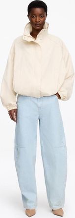 Arket Nylonjacke Mit Stehkragen -Wei&szlig;