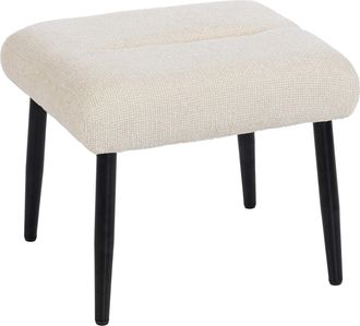 HOMCOM Sitzhocker Hocker mit weichem Sitzkissen Stahlbeinen Fu&szlig;hocker mit Chenille-Stoff Polsterhocker Ottoman f&uuml;r Schlafzimmer, Wohnzimmer, Cremewei&szlig;
