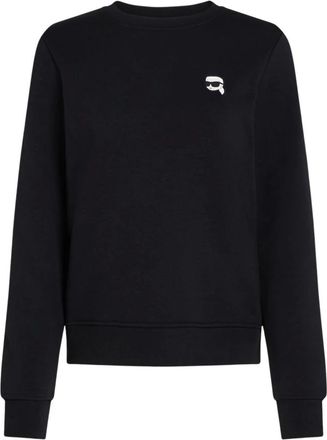 Karl Lagerfeld SweaT-shirt Ikon Patch - Femme - Sweatshirts et sweats &agrave; capuche - Noir - Taille: 38 FR