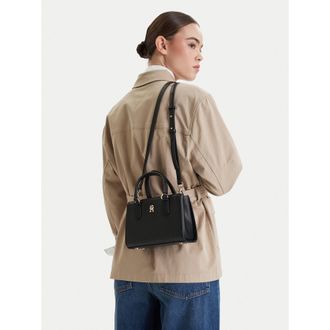 Tommy Hilfiger Handtasche Tommy Hilfiger Th Daily Mini Tote Mono AW0AW18416 Schwarz