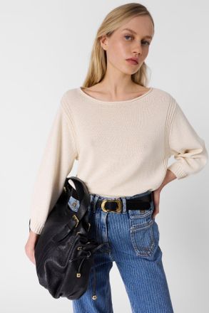 Gerard Darel Pull en coton et lin m&eacute;lang&eacute;s - LIONA - Ecru