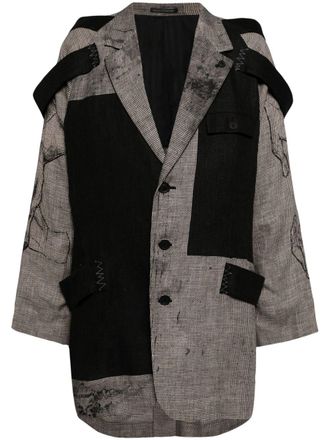 Yohji Yamamoto blazer &agrave; design superpos&eacute; - Blanc