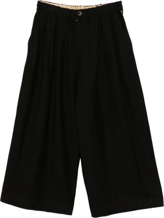 Uma Wang pantalon ample à design plissé - Noir