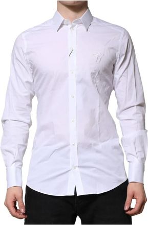 Dolce & Gabbana Chemise en coton Gold-fit avec imprim&eacute; logo - Homme - Chemises - Blanc - Taille: L