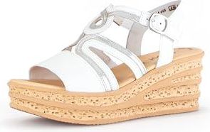 Gabor Sandales compensées pour femme, Blanc argenté 21, 37 EU, 44.655