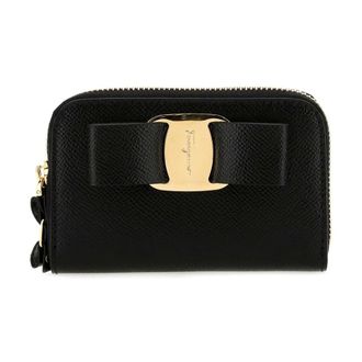 Ferragamo Schwarze Ledergeldb&ouml;rse - - Accessories - Damen - Schwarzk - ONE SIZE